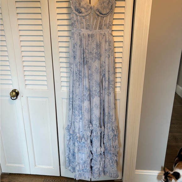 V. Chapman | Dresses | V Chapman Light Blue Floral Prom Gown | Poshmark